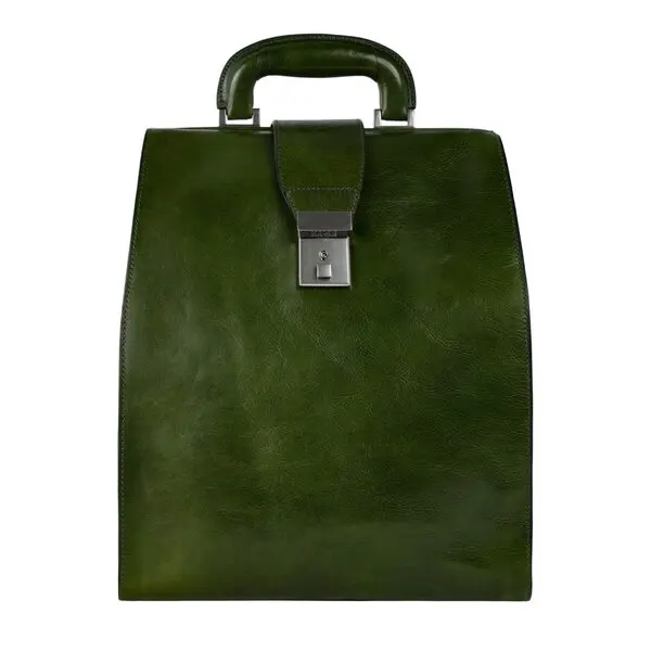 TIME RESISTANCE Leather Backpack A Brief Story Of Time - Green