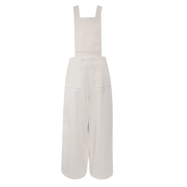 VESTIAIRE D'UN OISEAU LIBRE Corduroy Dungarees - White