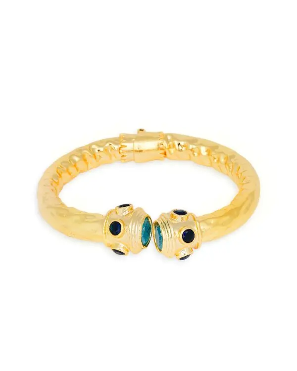 KYBELE STUDIO Gold / Blue Golden Eclipse Zircon Bangle - Gold/blue