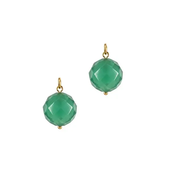JAREDJAMIN Faceted Quartz Earring Charms-model - Green