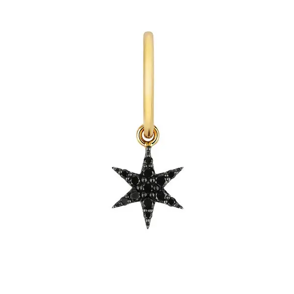 ZOË & MORGAN Black / Gold Mini Anahata Black Diamond Single Hoop - Black/gold