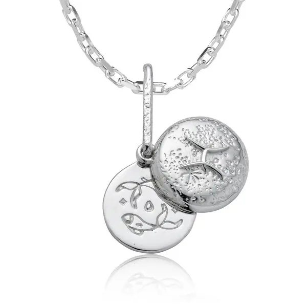 CARTOGRAPHY Pisces Zodiac Locket Necklace In Sterling - Silver