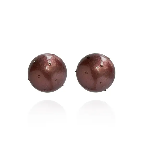 SAULE LABEL Gaia Midi Crystal Earrings In Chocolate Cherry - Brown