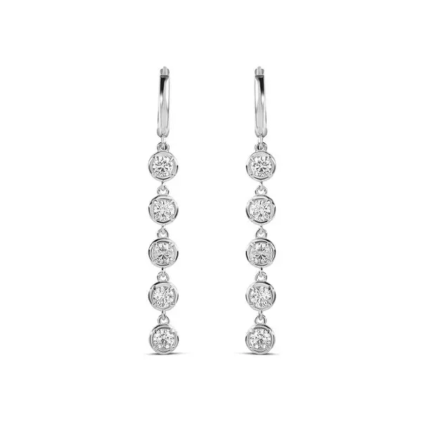SHYMI Victorian Style Round Drop Earrings - Silver