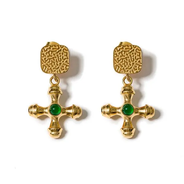 KYBELE STUDIO Byzantine Earrings In Jade - Green