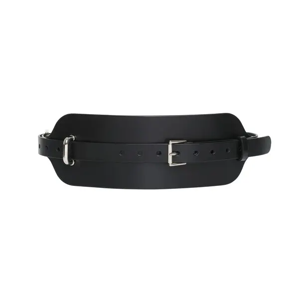 HAUTE CUIR Calen Waist Leather Belt - Black