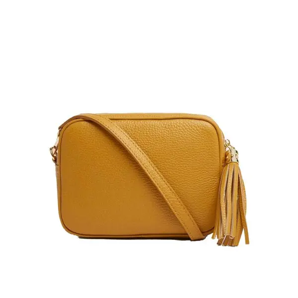 BETSY & FLOSS Verona Crossbody Tassel Bag In Mustard - Yellow