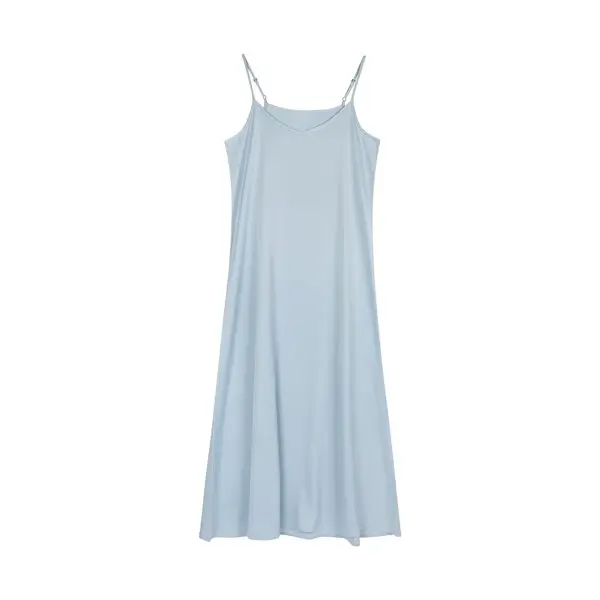 ROCH PEREL Satin Aline Slip Dress - Blue
