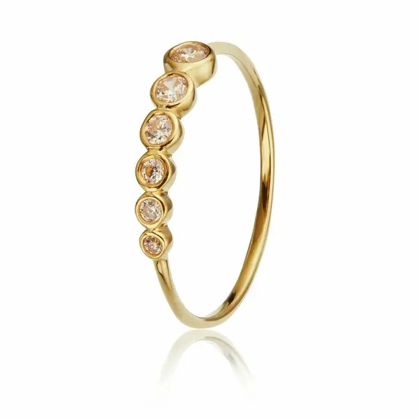 LILY & ROO Graduated Diamond Style Stacking Ring - Gold
