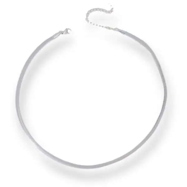 DIVINE ARIA Snake Chain Necklace Adjustable Length - Silver