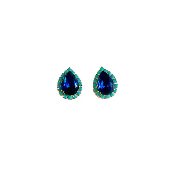 THE PINK REEF Pear Stud In Navy - Blue