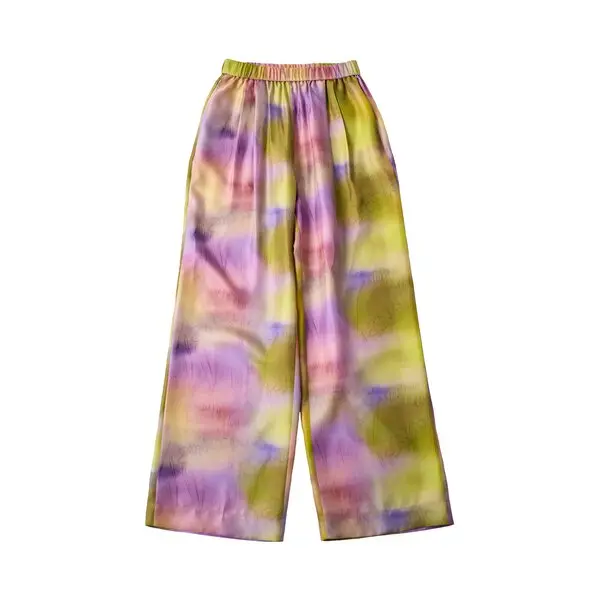 LOST PATTERN Brooklyn" Silk Wide Leg Pants - Pink