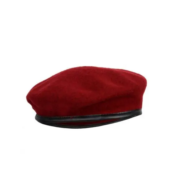 DAVID WEJ Wickliffe Wool Beret – Burgundy - Red