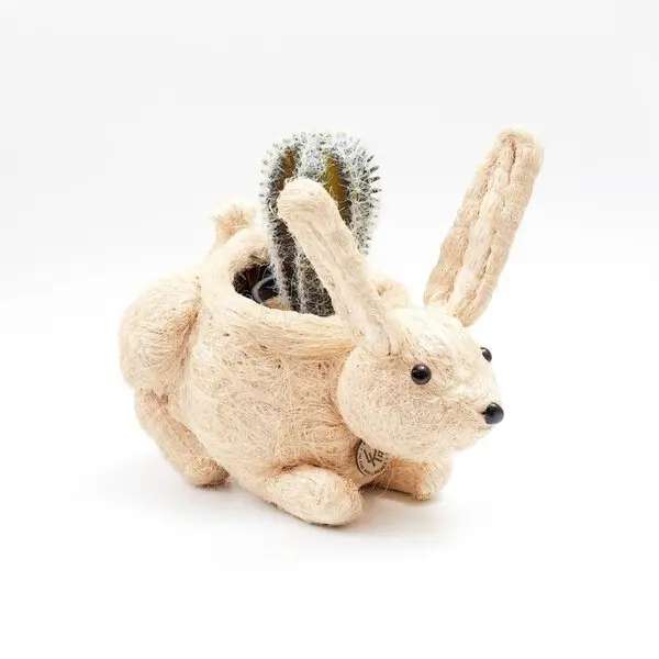 Likhâ Bunny Animal Planter Natural Coco Coir Mini Plant Pot - Brown