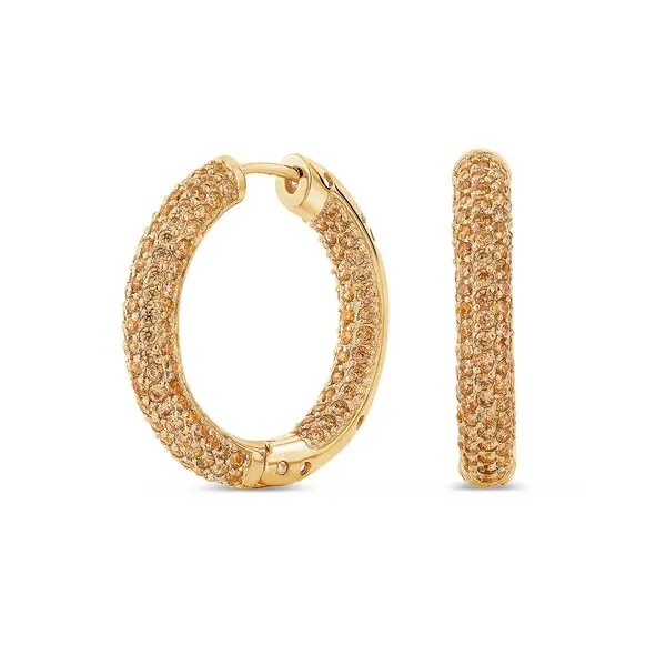 SALLY SKOUFIS Bold Earring With Made Champagne Diamonds - Gold