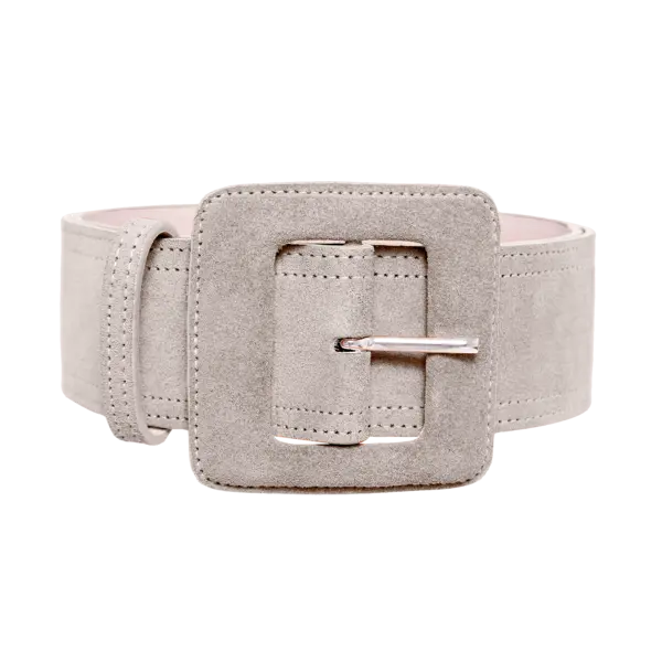 BELTBE Suede Square Buckle Belt Icy - Grey