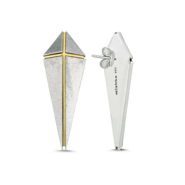 Mishka Blaze And Gold Earrings - Silver