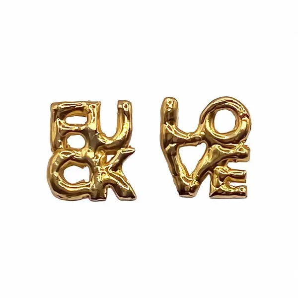 MOCA JEWELLERY Fuck + Love Earrings Vermeil - Gold