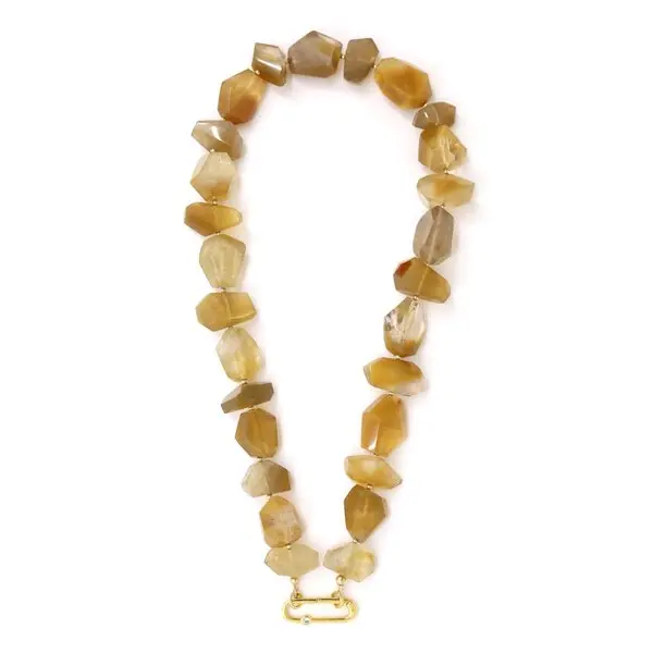 Shar Oke Gold / Yellow Yellow Hematoid Quartz Necklace - Gold/yellow