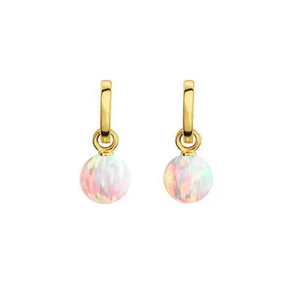 ORA PEARLS Sun Opal Hoop Earrings - Gold