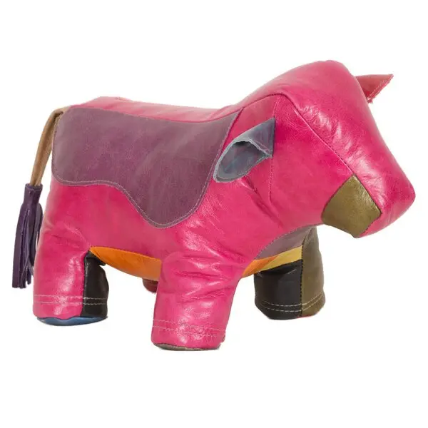 OWEN BARRY Cowhide Cow Doorstop Multi Coloured - Black