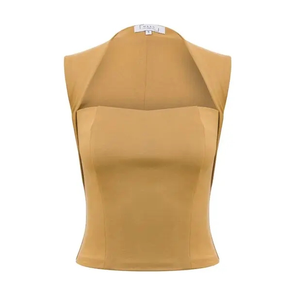MAAN ISTANBUL Queen Anne Neckline Blouse Sense Of Sand - Green