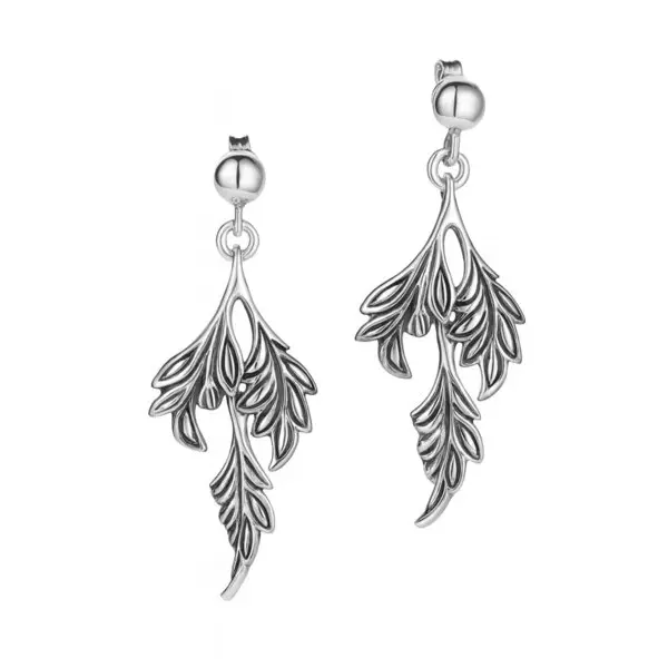 UNALOE L’ Avana Sterling Leaf Drop Earrings – Earrings – Jewelry - Silver