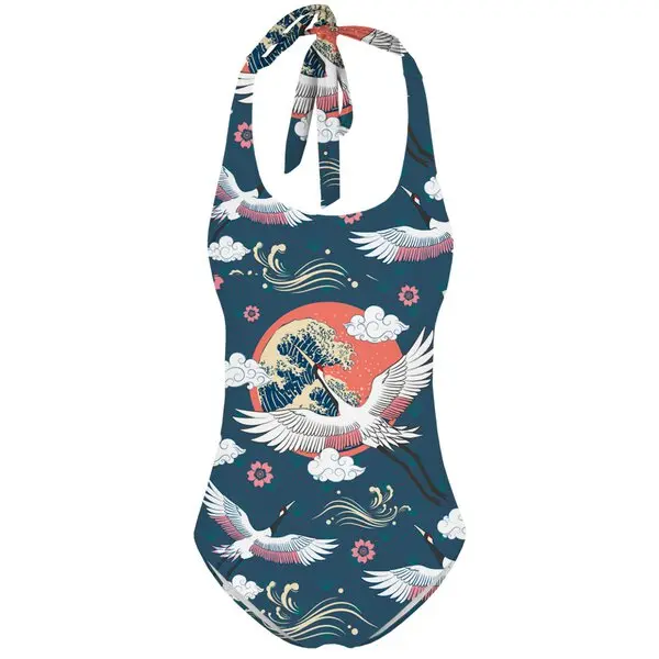 ALOHA FROM DEER Great Cranes Swimsuit - Blue
