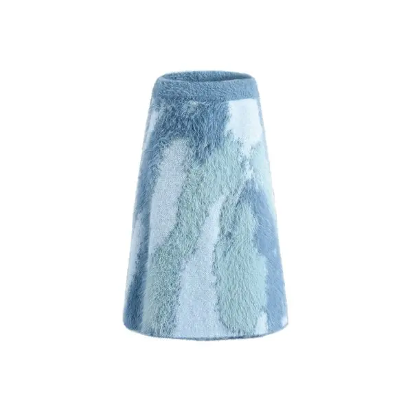 RIVERPEACE.CO Aqua Drift Textured Midi Skirt - Blue