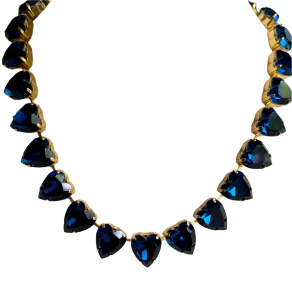 LAURA GRAY Grace Dark Heart Necklace - Blue