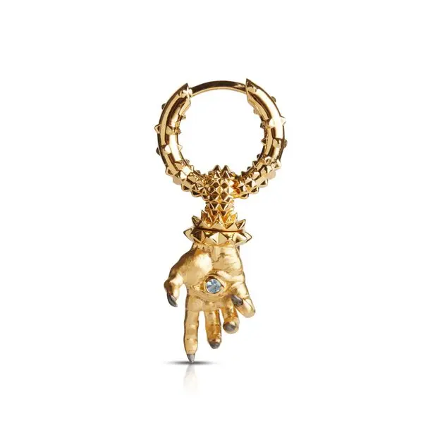 KASUN LONDON Hand Of The Protector Earrings November Topaz Vermeil - Gold