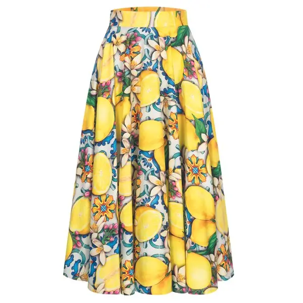 MARIANNA DÉRI Lemon Midi Skirt - Yellow