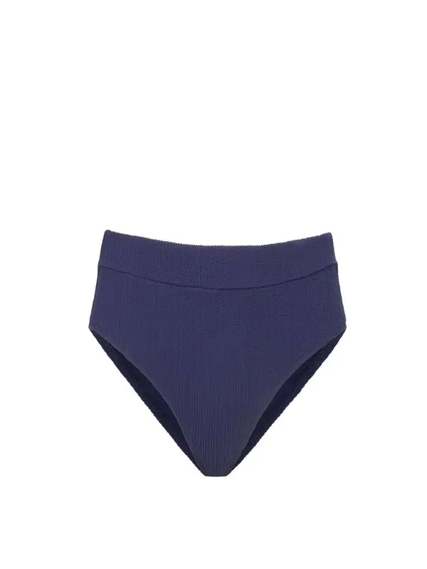 CHANGE OF SCENERY Hi Leg Hi Waist Bottom In Navy Texture - Blue