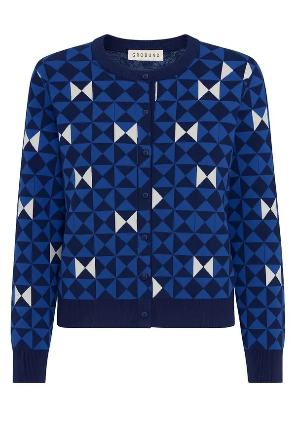 GROBUND Lydia Cardigan Bow Quilt - Blue