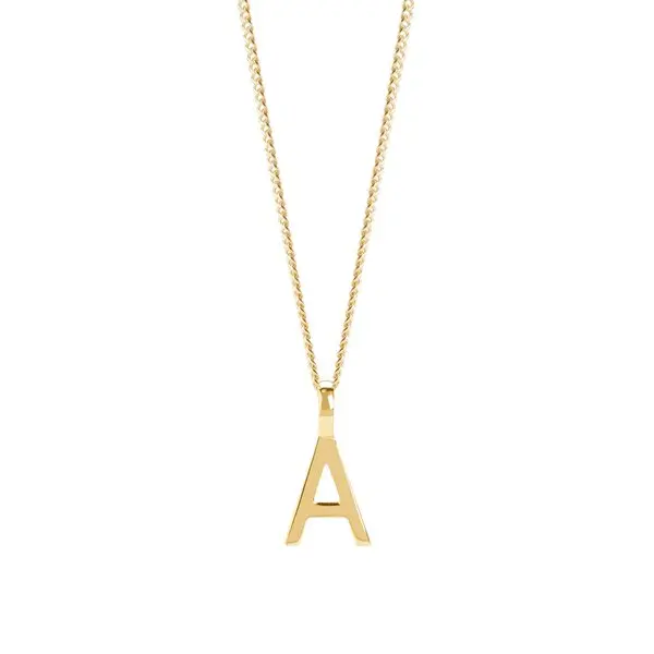 MURU Letter Necklace With Curb Chain - Gold