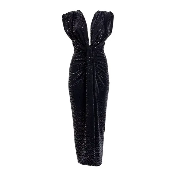 CHIARELLA Gala Sequin Maxi Dress - Black