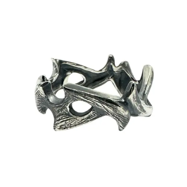 TG-JEWELLERY BY TAMARA GERVASIO Black / Silver ’s Spike Ring – Sterling Silver, Lost Wax Carving - Black/silver