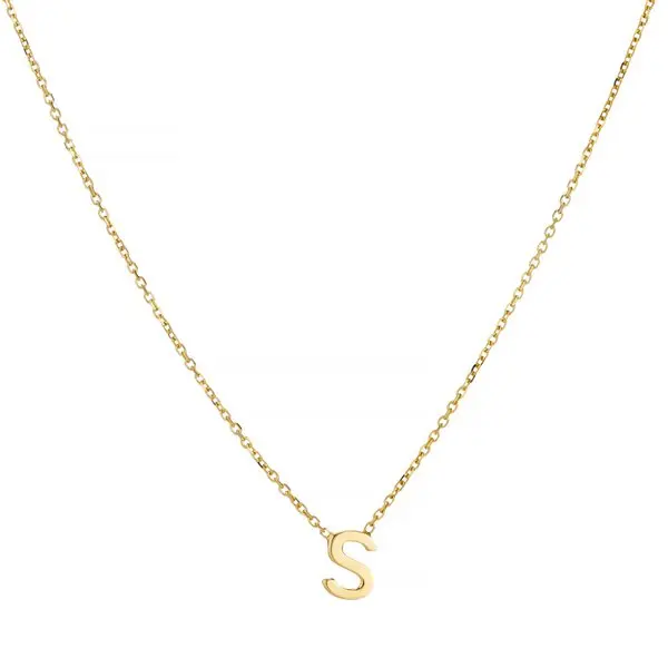 POSH TOTTY DESIGNS 9ct Solid Petite Initial Necklace - Gold
