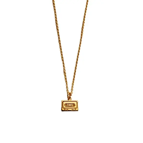 POSH TOTTY DESIGNS Yellow Dinky Cassette Charm Necklace - Gold