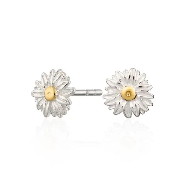 LILY CHARMED Sterling Daisy Stud Earrings Flower Earrings - Silver