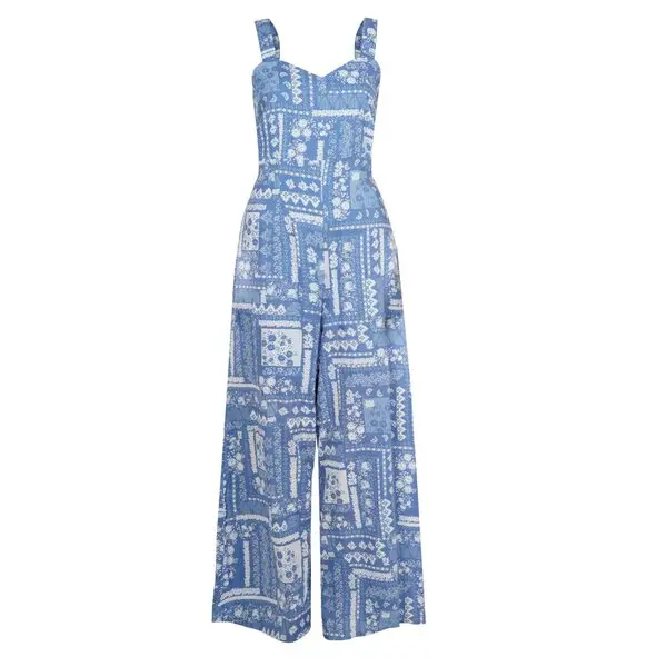 EM & SHI Ocean Patch Jumpsuit - Blue
