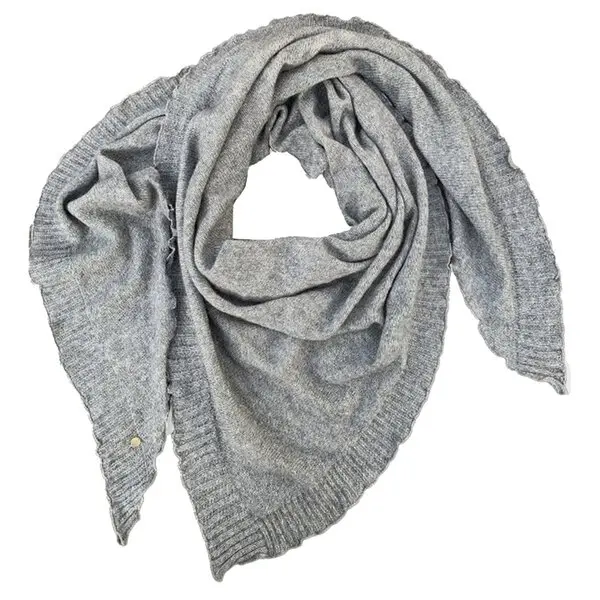 TIRILLM Palma Triangle Cashmere Scarf Melange - Grey