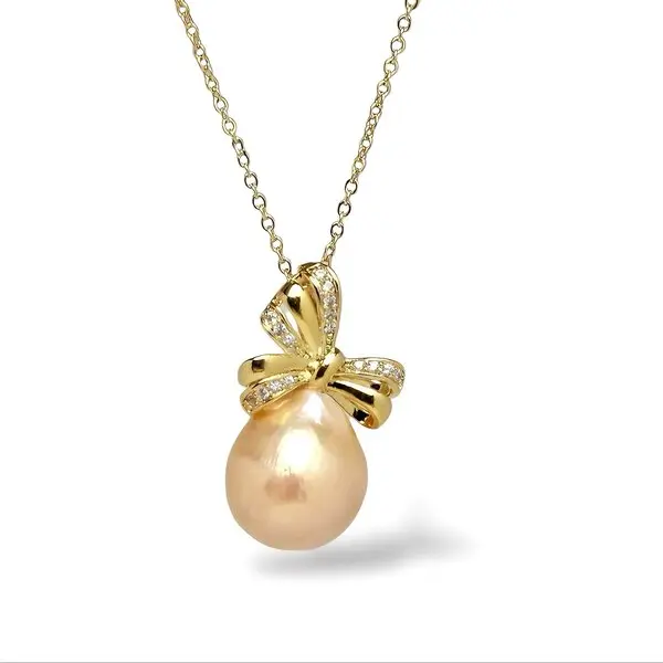 NINEMOO Belle Bow Peal Necklace - Gold