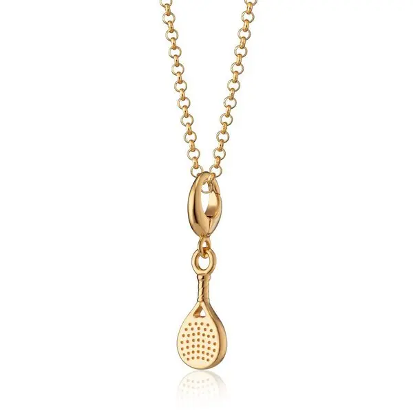 LILY CHARMED Plated Padel Racket Charm Necklace - Gold