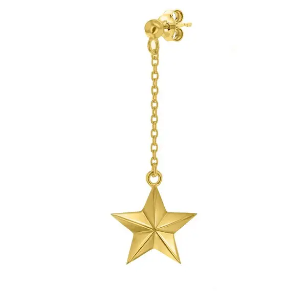 TRUE ROCKS 18 Kt Plated Star Drop Earring - Gold