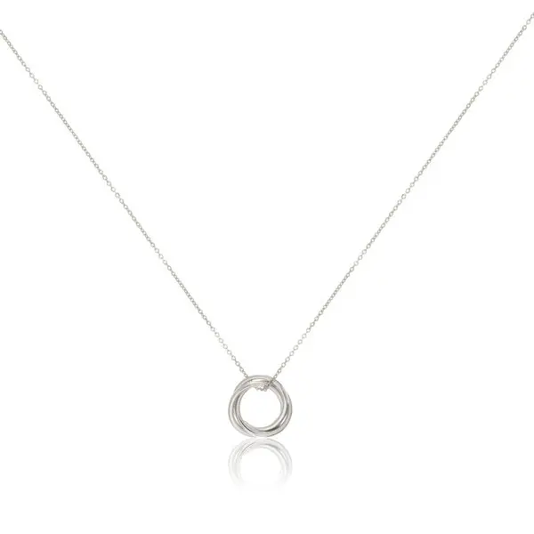 AUREE JEWELLERY Knightsbridge Sterling Russian Wedding Ring Pendant Necklace - Silver