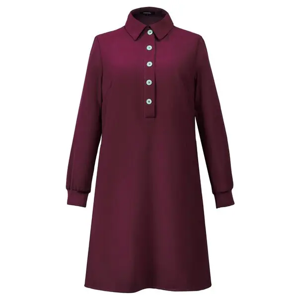 SMART AND JOY Polo Dress Burgundy - Red