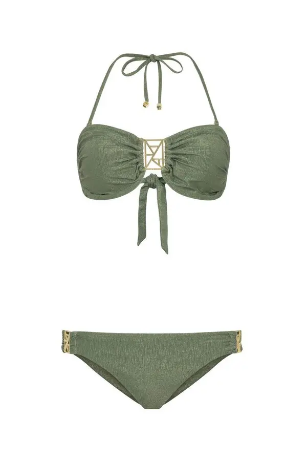 LEYLA MAYA Kate Bandeau Bikini Set Verde Oliva - Green