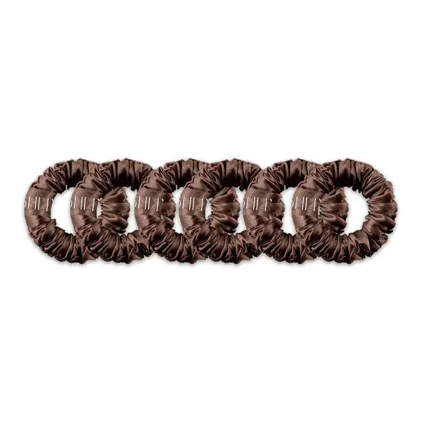 6FIFTYTWO® Pure Mulberry Mini Silk Scrunchies Chocolate - Brown