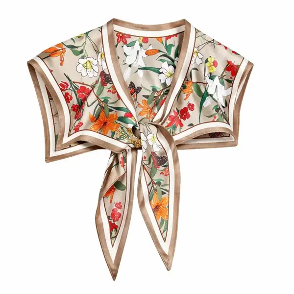 MY LITTLE NATURE Korean Style Elegant Scarf Collar Drtachable Collar For - Brown